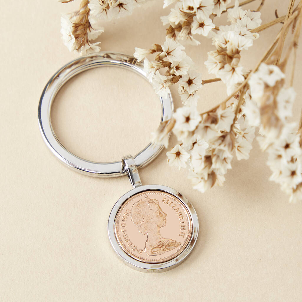 Half Penny Year Coin Keyring 1971 To 1983 By Ellie Ellie ...