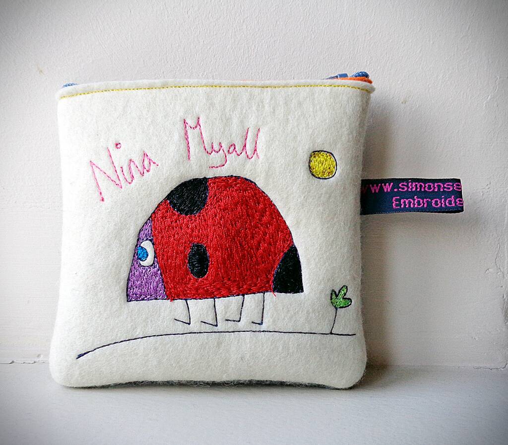 Personalised Embroidered Animal Purse By Seabright Designs ...