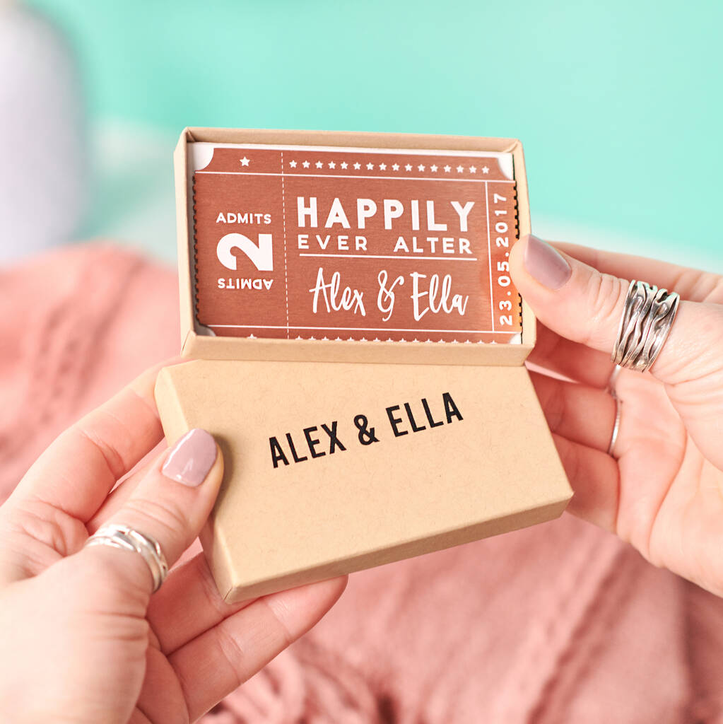 Personalised Solid Copper Couples Ticket Wallet Card By Oakdene Designs ...
