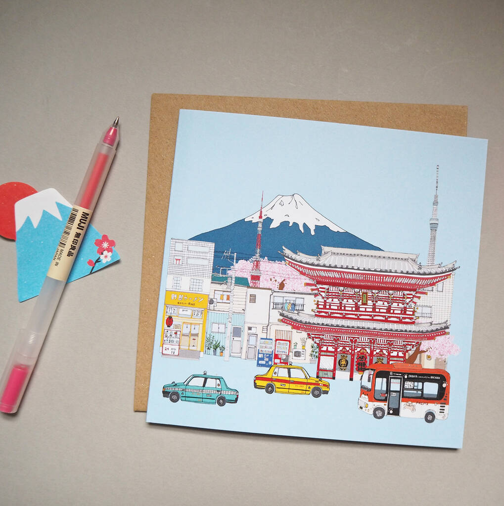 tokyo cityscape card by helena carrington illustration ...