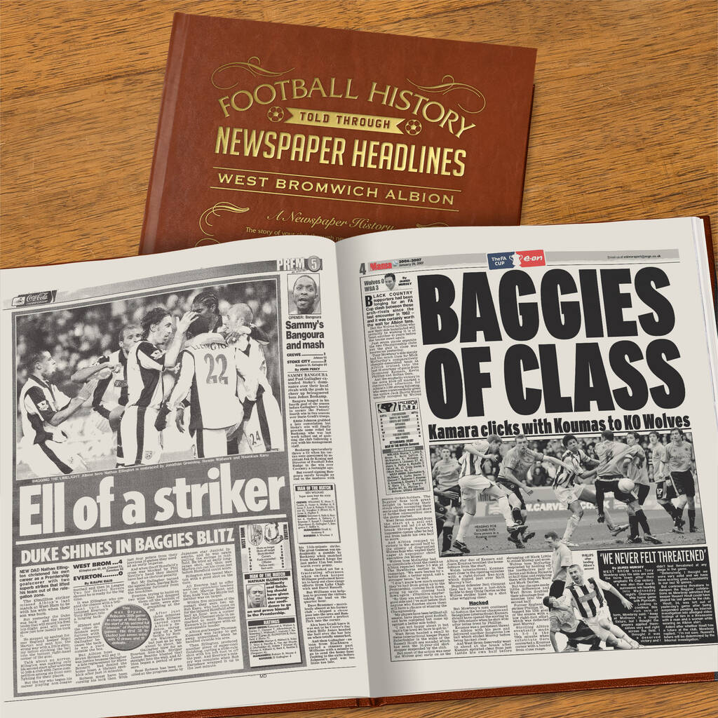 West Bromwich Personalised Football Gift Newspaper Book By Historic ...