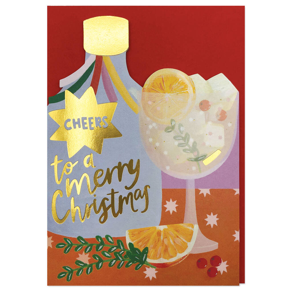 'Cheers To A Merry Christmas’ Festive Cocktail Card By Raspberry Blossom