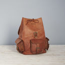 personalised large brown leather rucksack by paper high ...