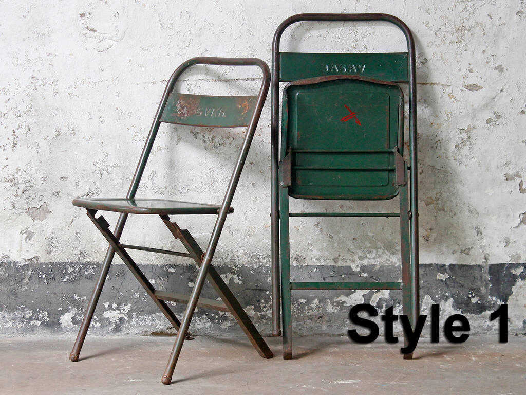 Vintage Green Iron Folding Chair By Scaramanga | notonthehighstreet.com