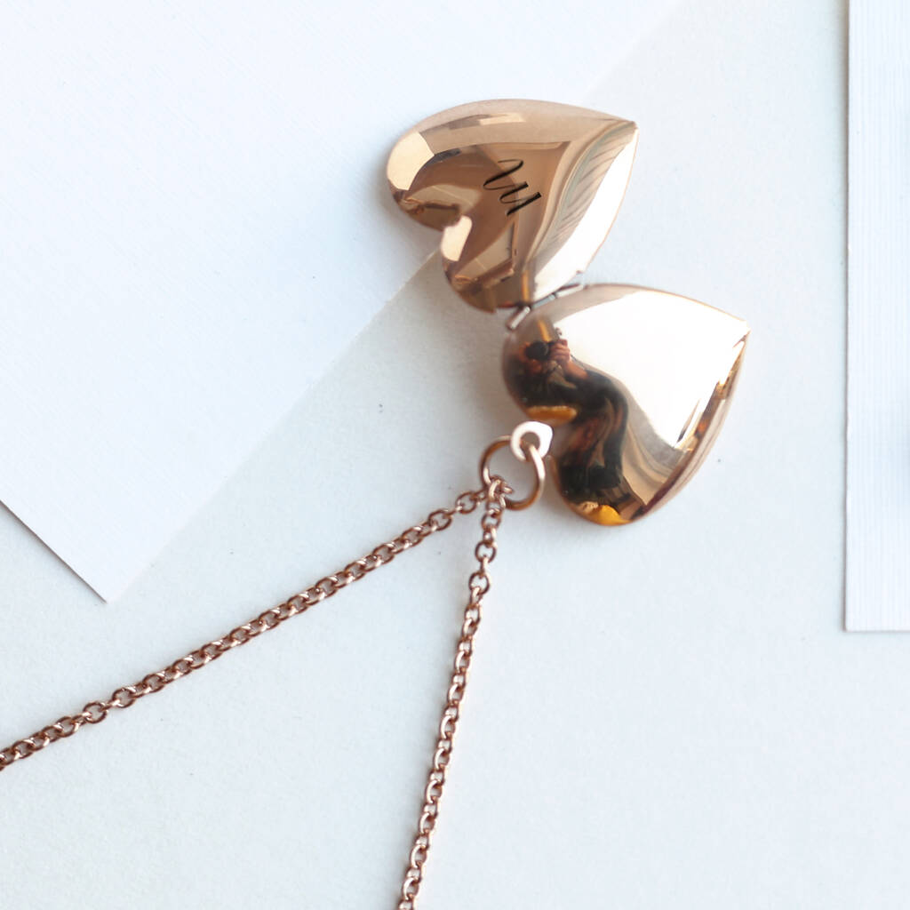 Engraved Heart Locket Hidden Message Box Necklace By Studio Hop ...