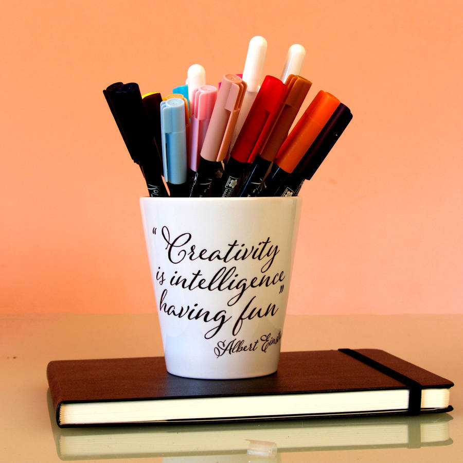 creativity quote pen holder desk tidy by snapdragon ...