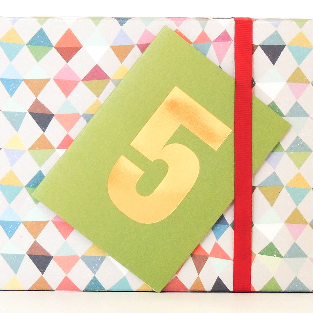 Gold Foiled Number Five Card By Kali Stileman Publishing ...