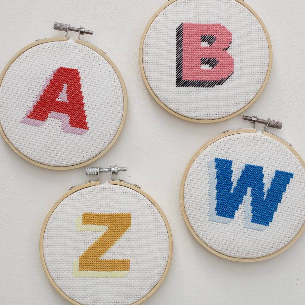 Cross Stitch Drop Shadow Alphabet Kit By Cotton Clara ...