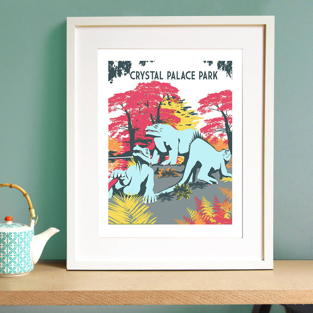 Crystal Palace Dinosaurs Screen Print By Red Faces Prints ...