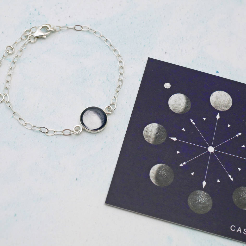 Personalised Sterling Silver Moon Phase Bracelet By Cassiopi ...