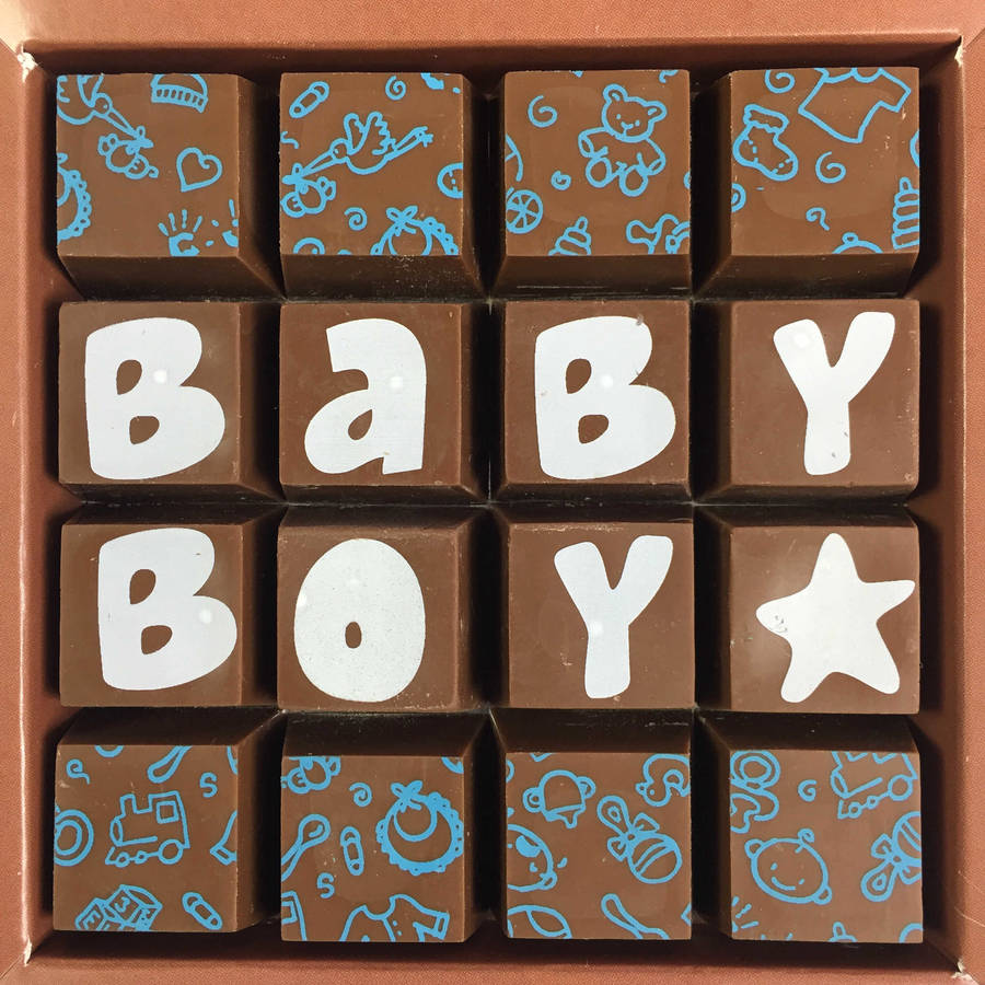personalised new baby boy message chocolates by cocoapod chocolates ...