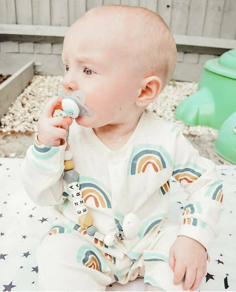 Personalised Silicone Dummy Clip By Pops And Dudes | notonthehighstreet.com