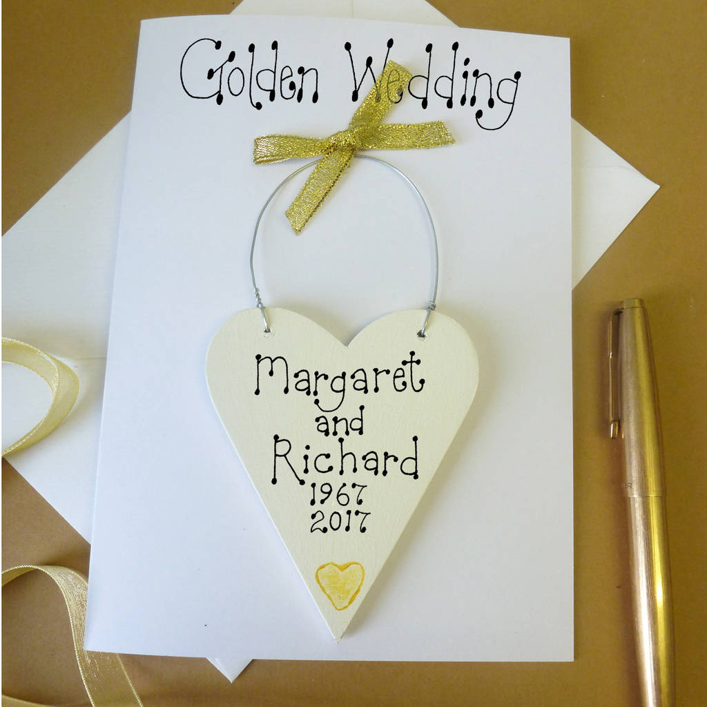 Personalised Golden Wedding Card By Country Heart Notonthehighstreet
