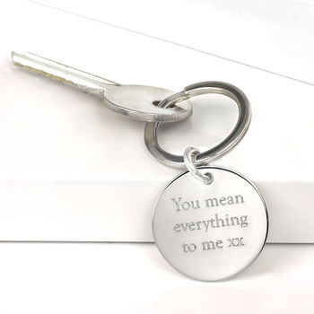 Engraved Silver Key Ring By Hersey Silversmiths | notonthehighstreet.com