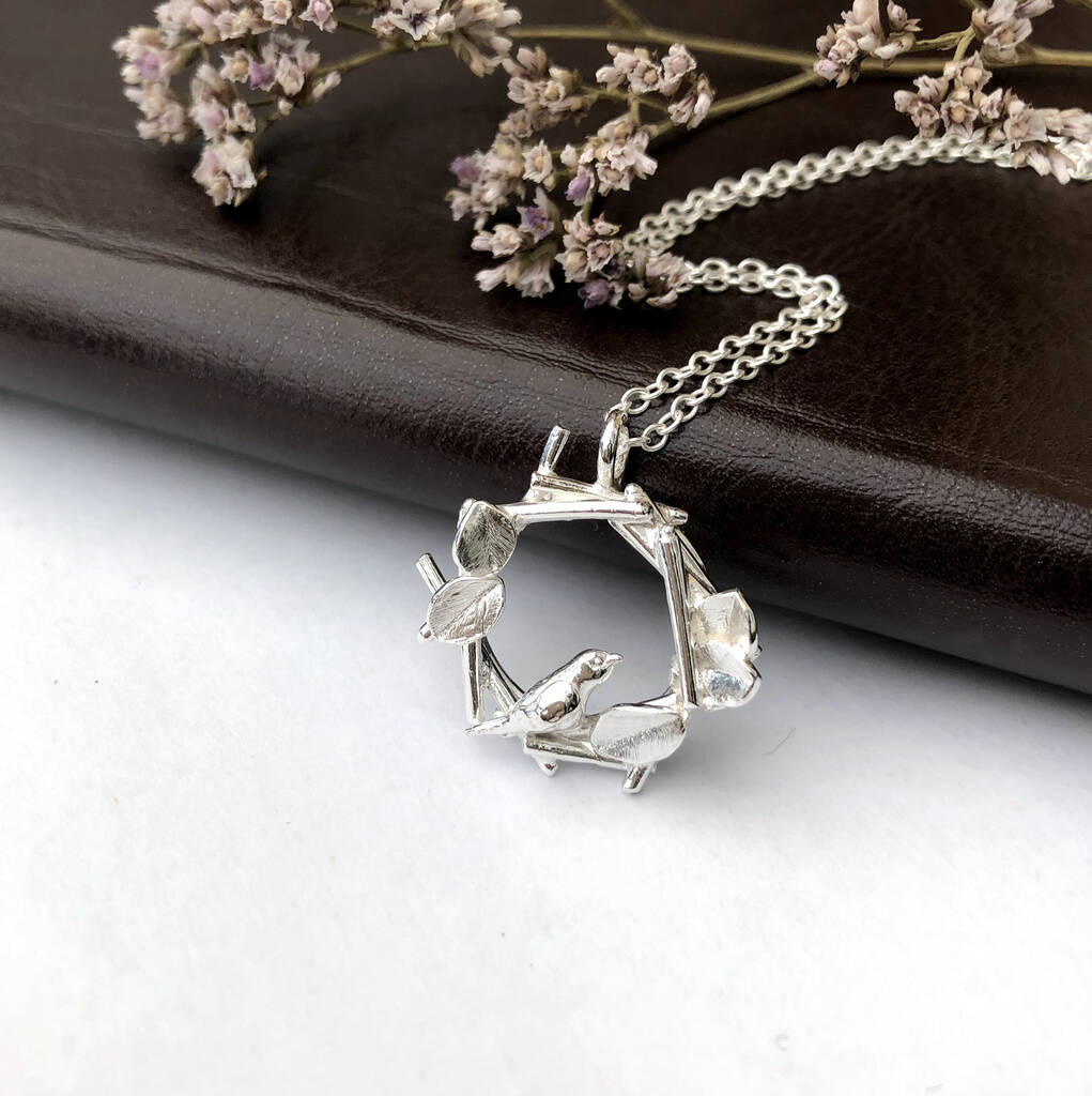 Robin And Nest Sterling Silver Bird Necklace By a ring a day ...
