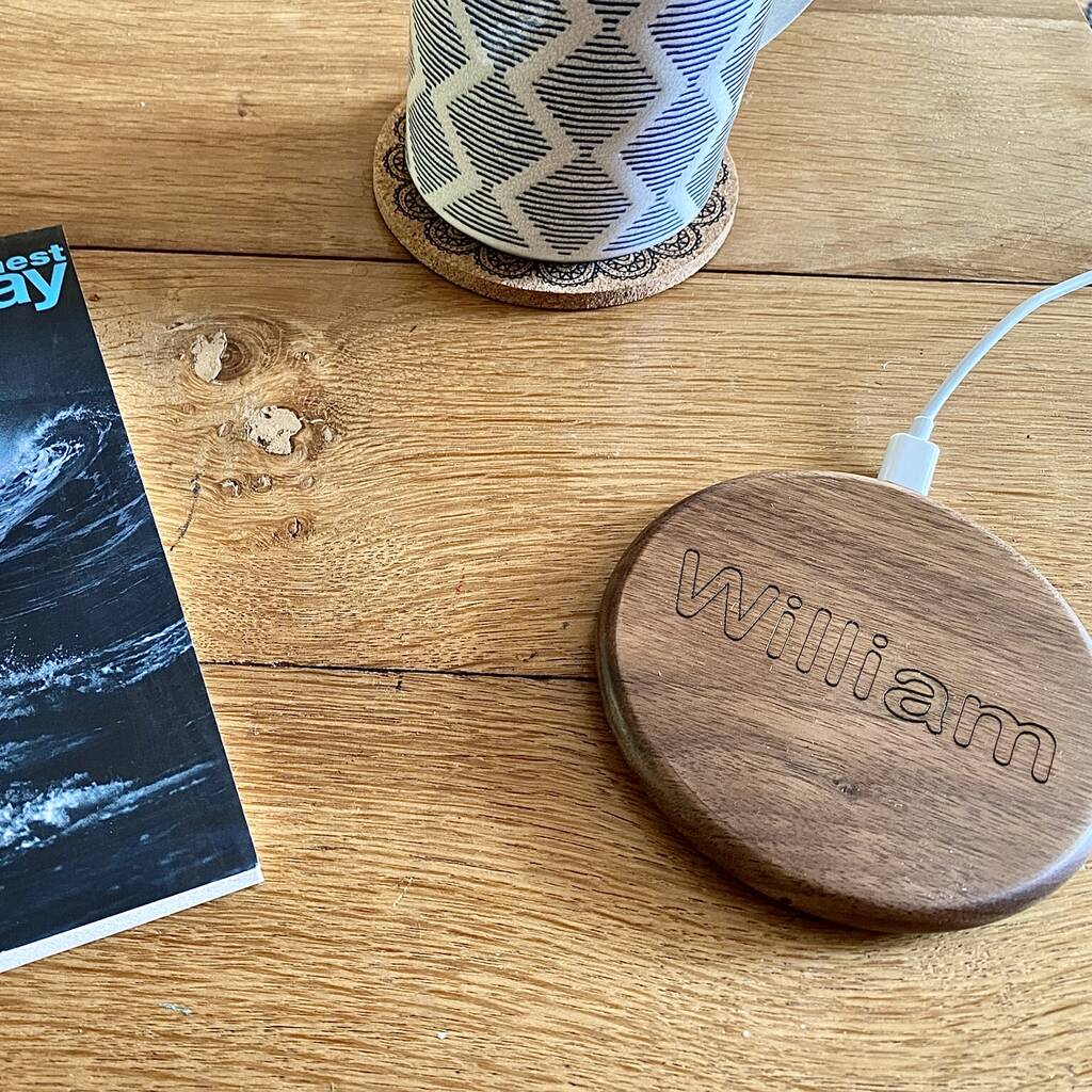 Personalised Wooden Wireless Charger By Lignum Technology ...
