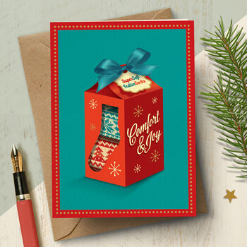 ‘Comfort And Joy’ Funny Christmas Socks Card By The Typecast Gallery ...