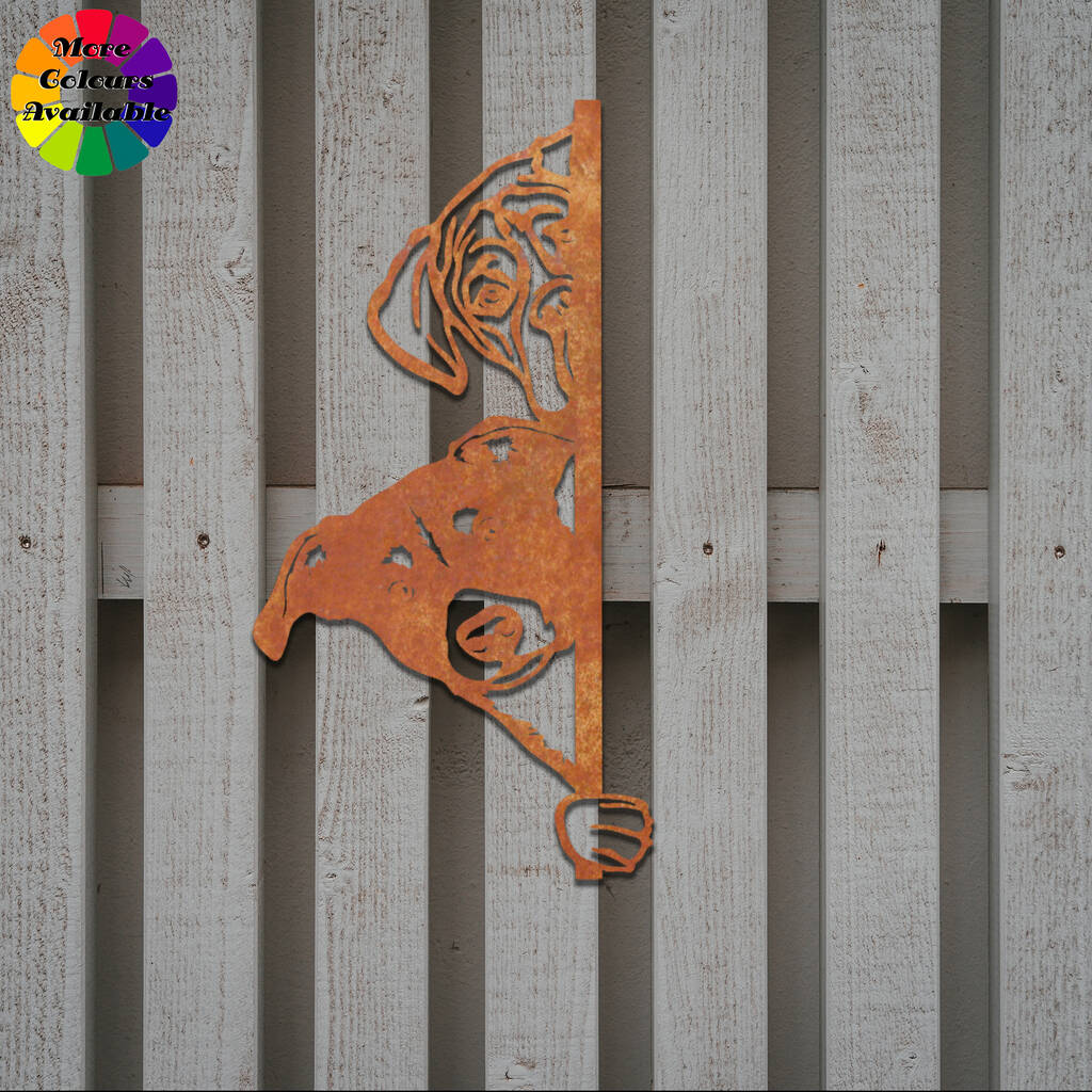 Rusted Peaking Dogs Metal Dog Wall Decor Rusty Dogs Art By Duke Craft ...