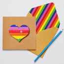 handmade rainbow heart glittered personalised card by tache ...