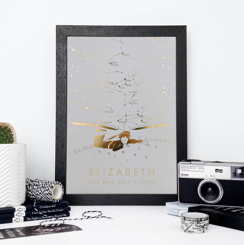 The Little Prince Personalised Map Of The Stars By Bookishly