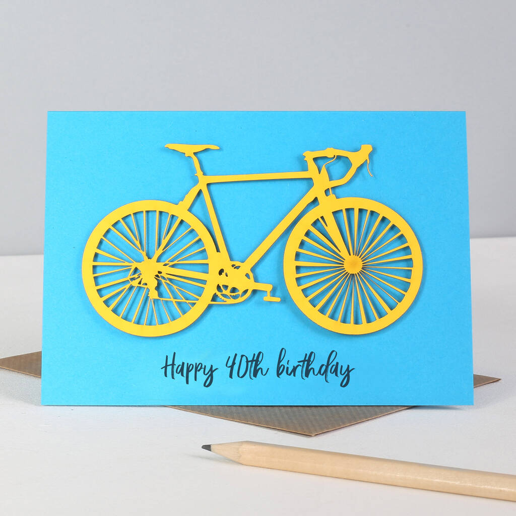 Personalised Cyclists Papercut Bicycle Birthday Card By Bombus ...
