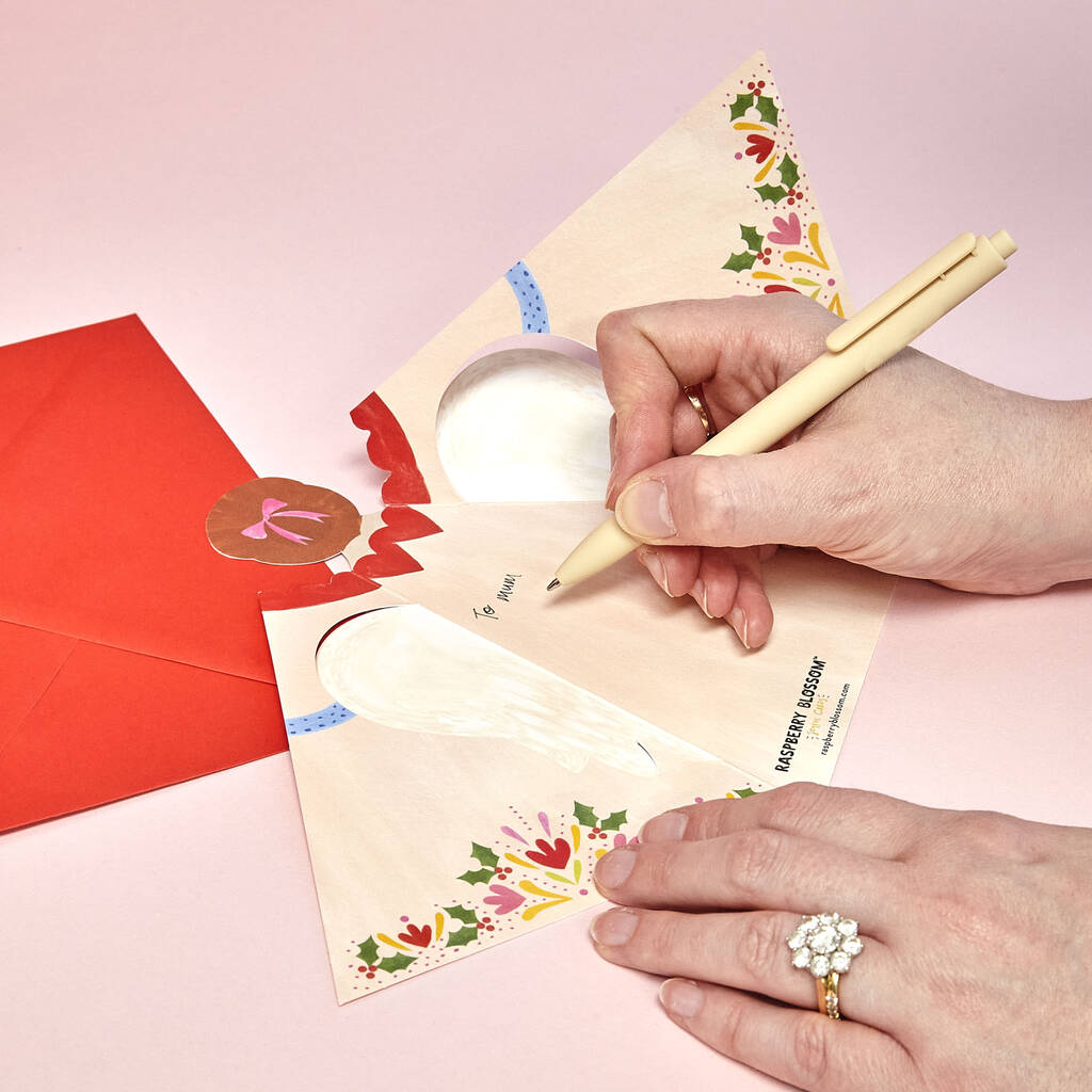 ' 3D Fold Out Angel' Christmas Card By Raspberry Blossom