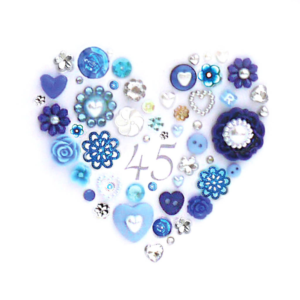 personalised sapphire anniversary button heart by sweet dimple ...