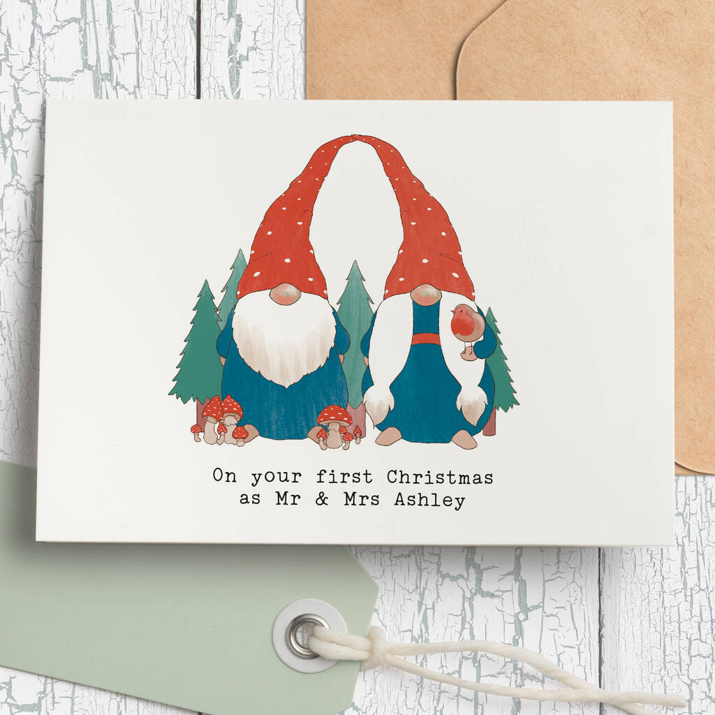 Gonk Couple Personalised Christmas Card By So Close ...