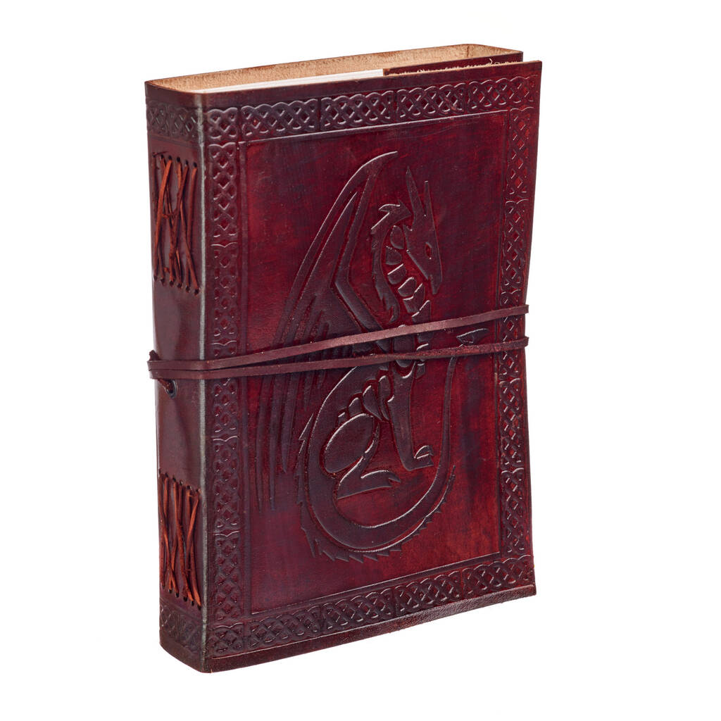 Indra Celtic Sitting Dragon Leather Journal By Paper High ...