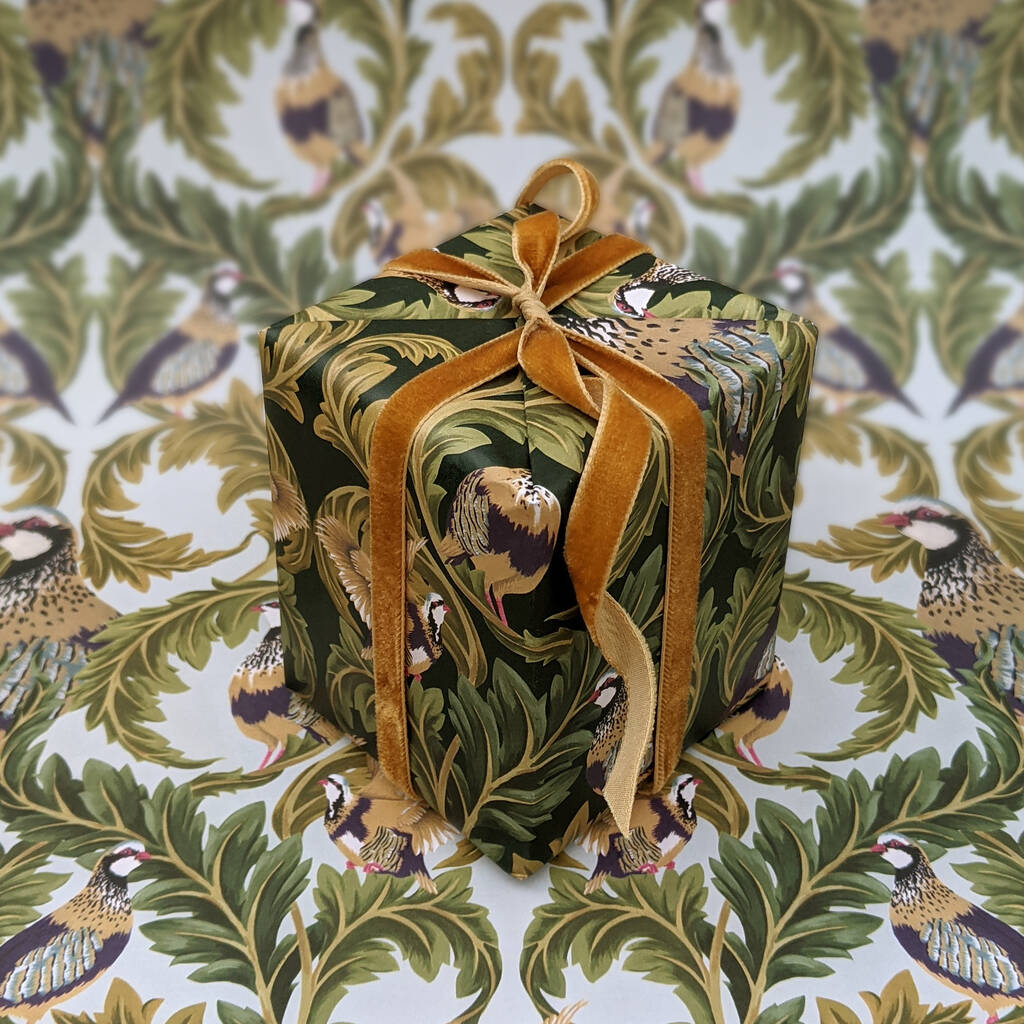 Christmas Partridge Wrapping Paper By Tuppence Collective ...