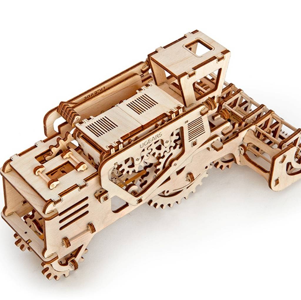 mechanical harvester wooden self assembly kit ugears by friendly gifts ...