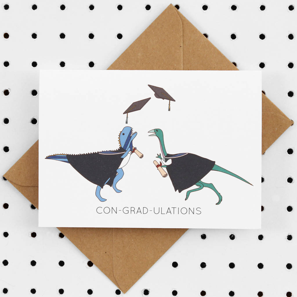dinosaur graduation greeting card by charlotte filshie ...