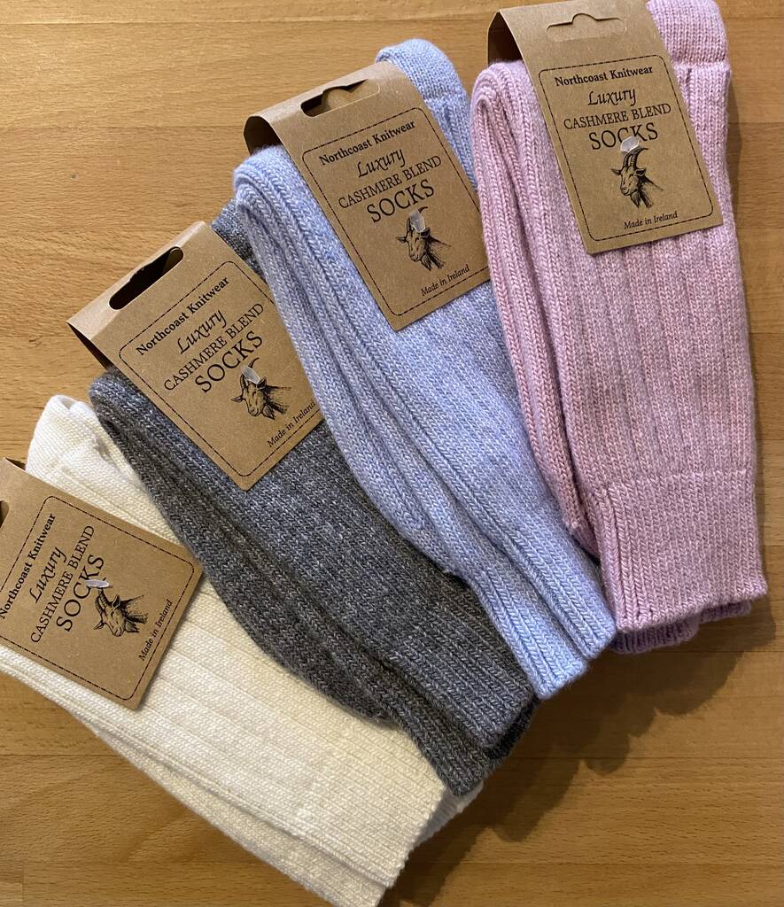 Ladies Cashmere Blend Socks Heather Grey By Heliotique ...