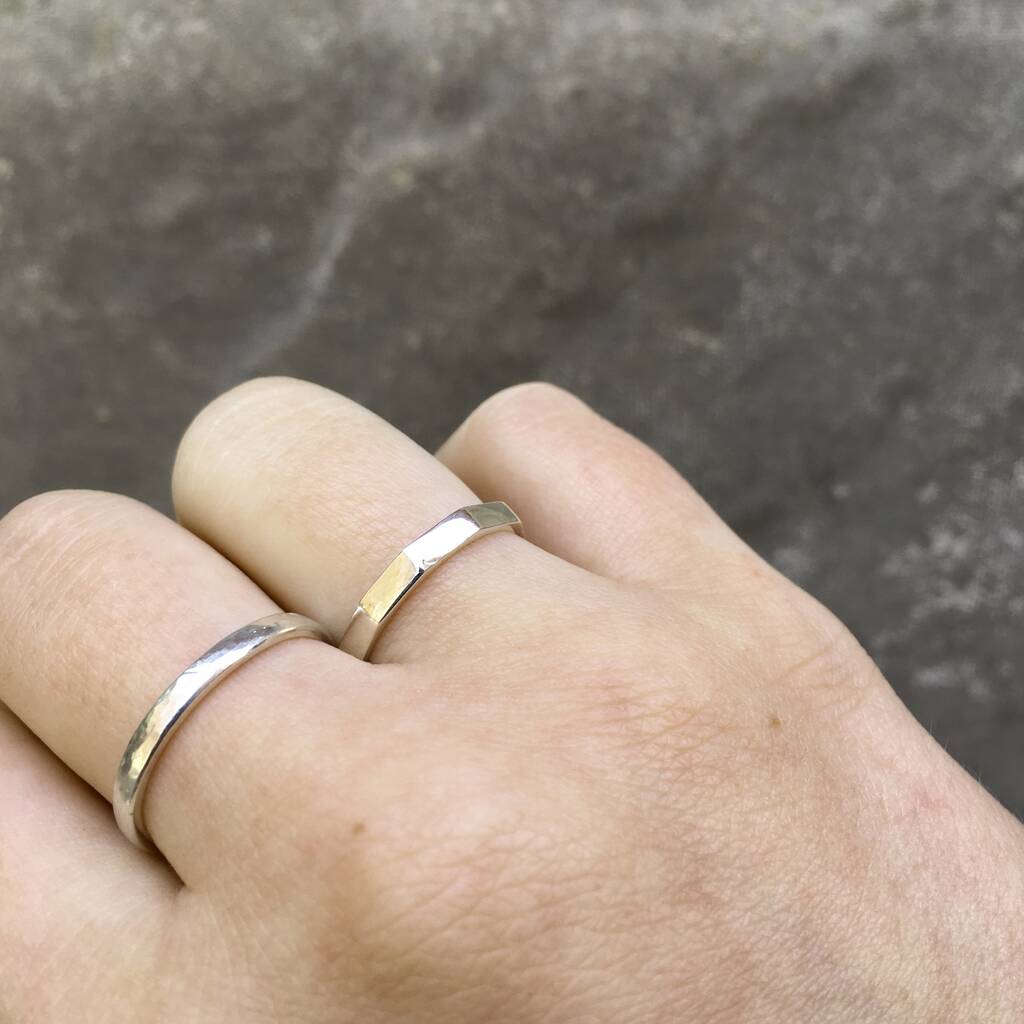 Heavy Hexagon Stacking Ring Sterling Silver By Lime Tree Design ...