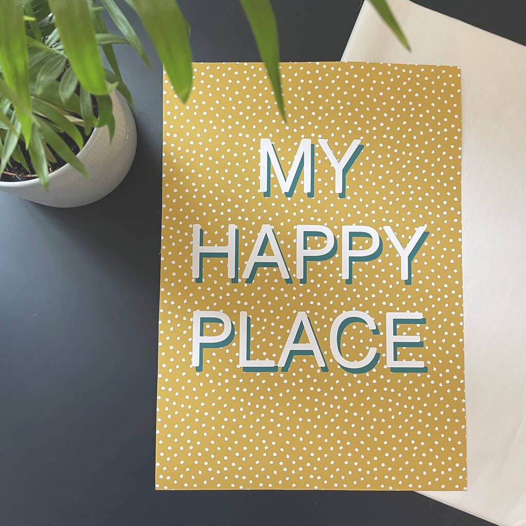 My Happy Place Printed Wall Art By Luna & Bear | notonthehighstreet.com