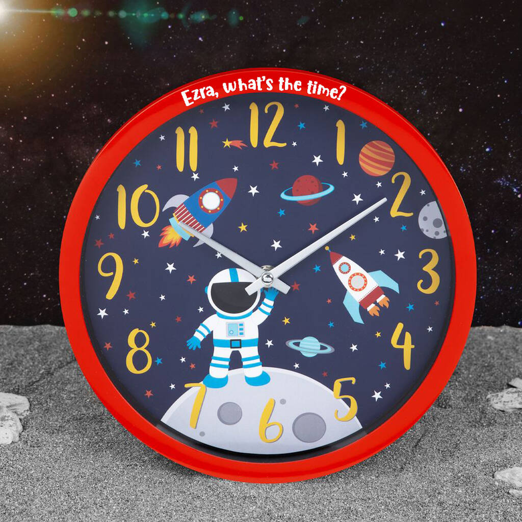 Personalised Space Explorer Astronaut Wall Clock By The Little Boys ...