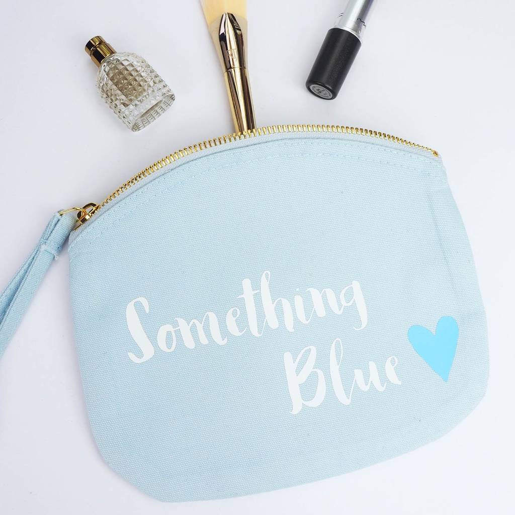 'something blue' bride make up bag by rock on ruby | notonthehighstreet.com