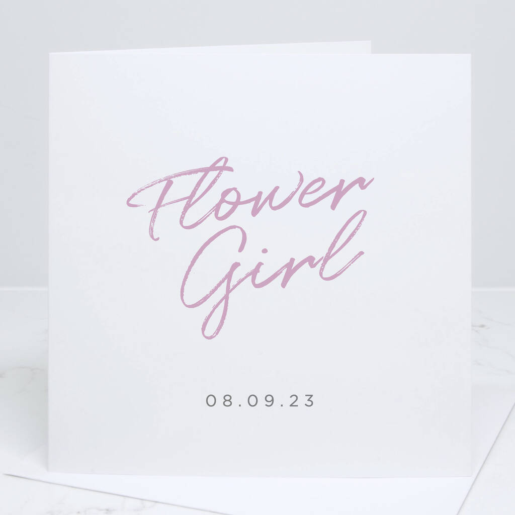 Flower Girl Personalised Wedding Card By Slice of Pie Designs ...