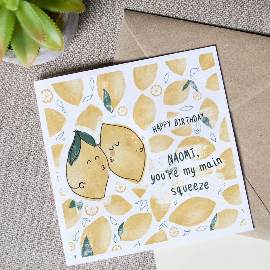 Personalised Funny Lemon Couple Birthday Card By Vintage Designs Reborn