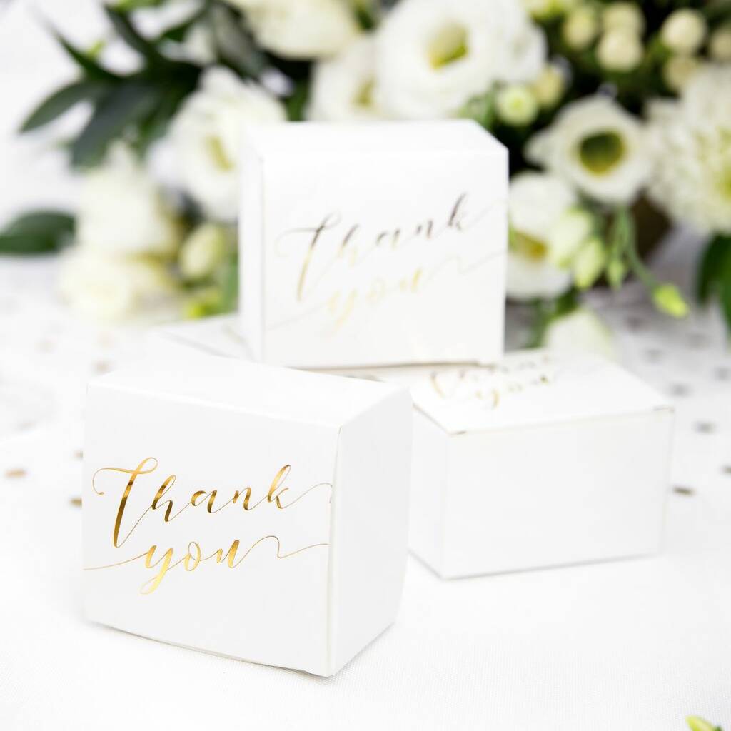 White Thank You Wedding Favour Boxes Pack Of Ten By Bunting Barrow 