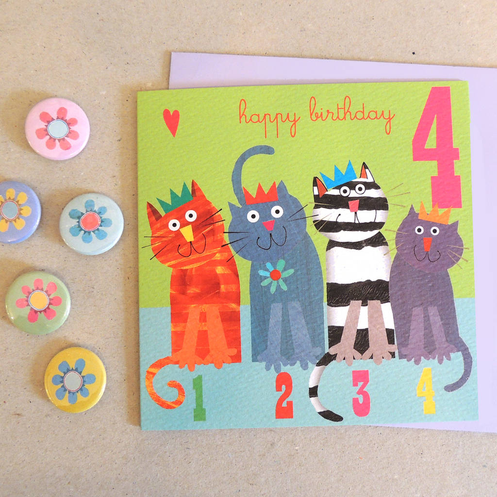 4th birthday card by kali stileman publishing | notonthehighstreet.com