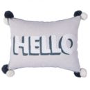 Embroidered Pom Pom 'hello' Cushion By The Letterologists ...