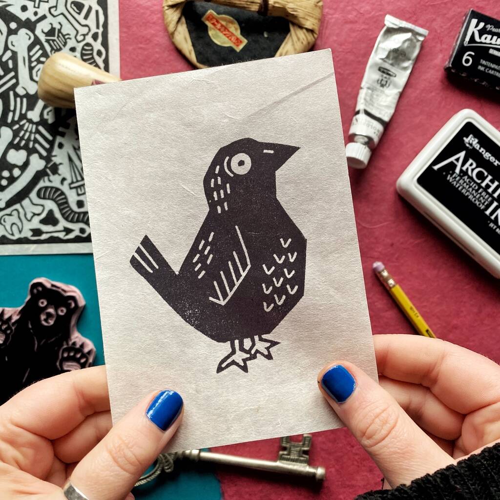 Blackbird Original Lino Print By Stacey McEvoy Caunt ...