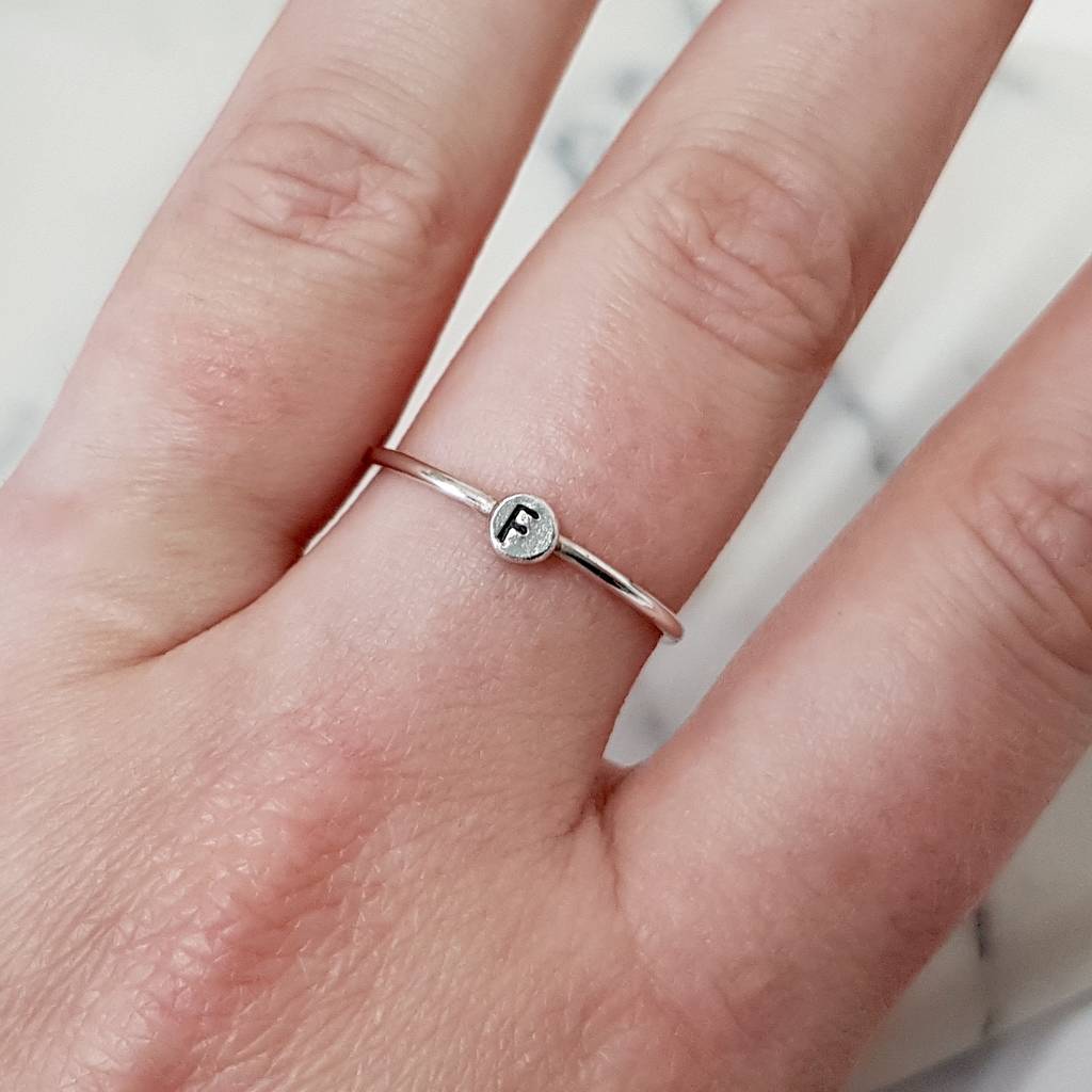 Personalised Letter Ring In Sterling Silver By Anna Calvert Jewellery ...