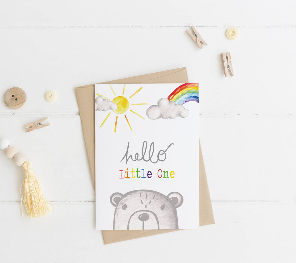 hello new baby bear card by periwinkle and clay | notonthehighstreet.com