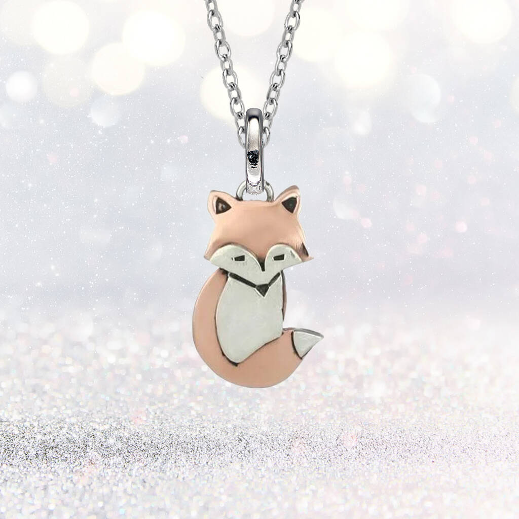 Personalised Silver And Copper Fox Necklace By Songs of Ink and Steel ...