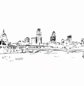 London River Thames Skyline Art Print By Natalie Ryan Design ...