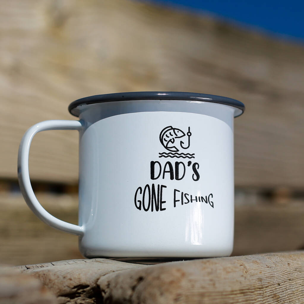 Personalised Fishing Enamel Mug By Duncan Stewart | notonthehighstreet.com