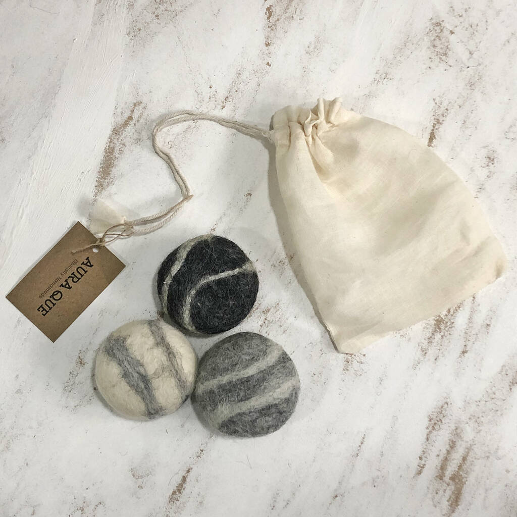 Fair Trade Eco Wool Felted Soap Marble Pebble Set Three By Aura Que ...