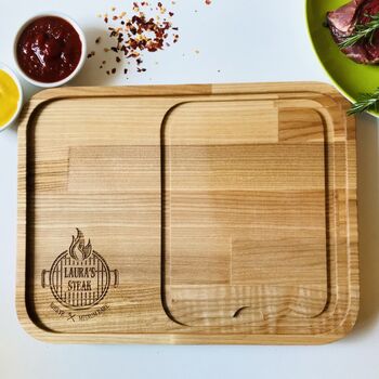 Personalised Wooden Serving Steak Board By Natural Gift Store ...